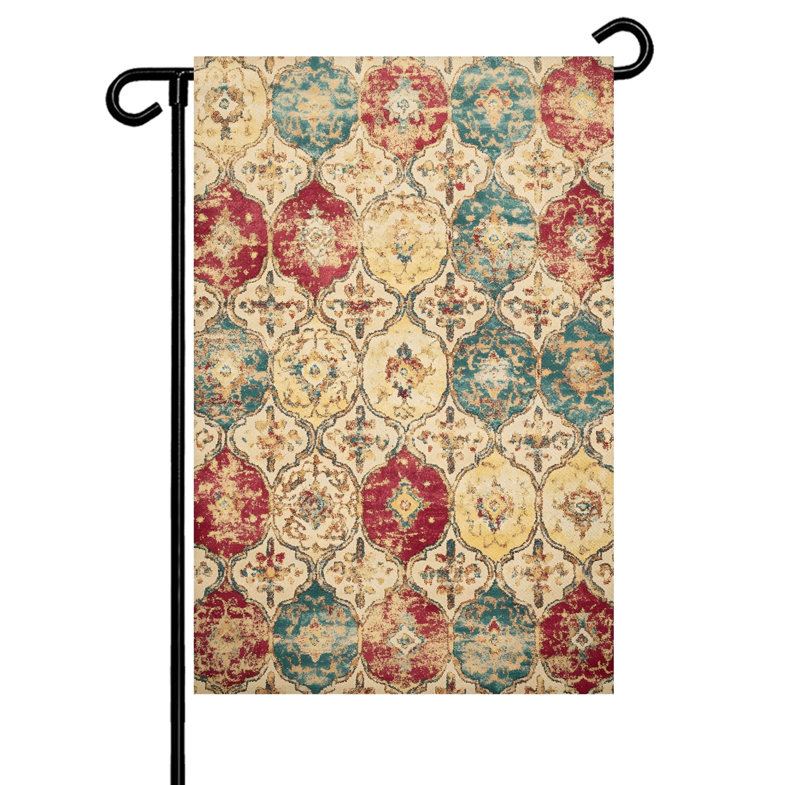 Bohemian Texture Garden Flag 28x40 Inch Vintage Blue Red Morocco ...