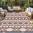 Bohemian Texture Indoor Outdoor Rugs 5x7 Ft, Abstract Brown Geometric ...