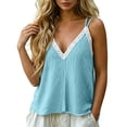 Bohemian Texture Lace Trim Top Sleeveless Neck Ruffle Open Back Flowy ...