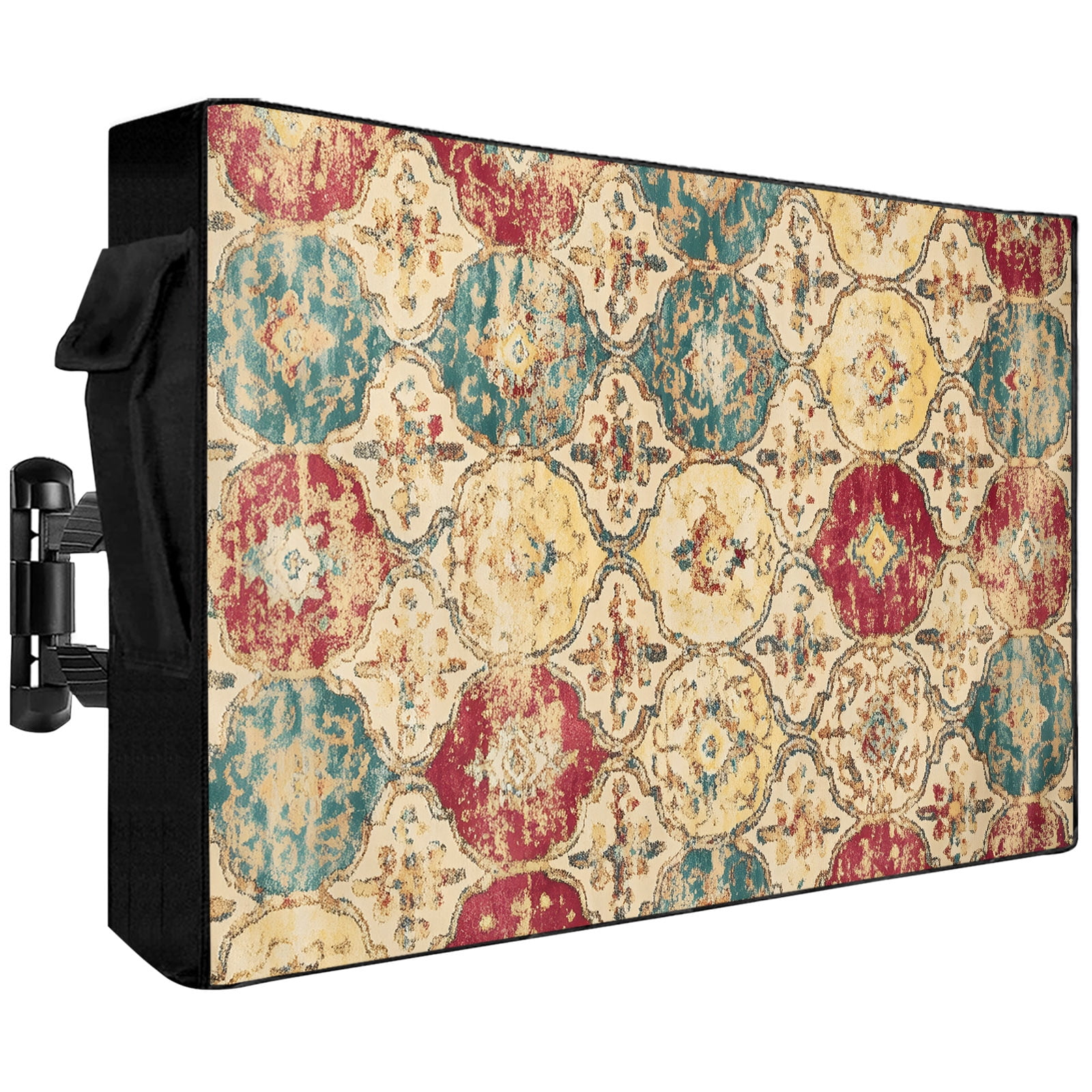 Bohemian Texture Outdoor TV Cover 60 to 65 inch Vintage Blue Red ...