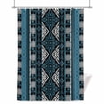 Bohemian Texture Shower Curtains for Bathroom, Abstract Blue Geometric ...