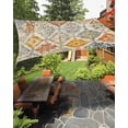 Bohemian Texture Sun Shade Sail 6.5'X10' Brown Yellow Morocco Pattern ...