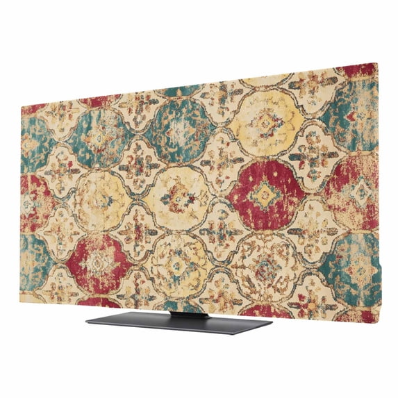 Bohemian Texture TV Dust Cover 24 Inch, Vintage Blue Red Morocco ...