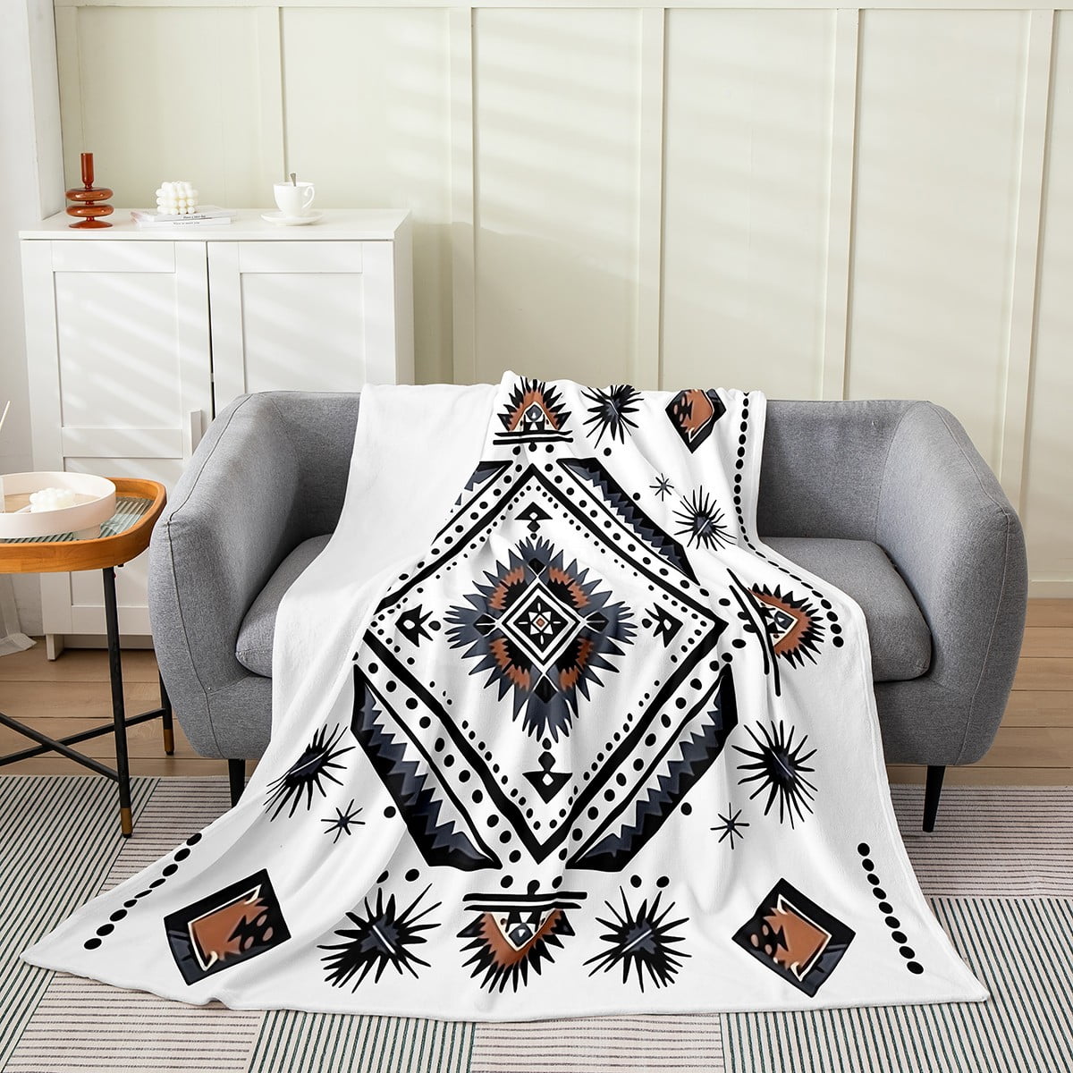 Bohemian Throw Blanket,Southwestern Aztec Blanket Queen 90x90,Bohemian ...
