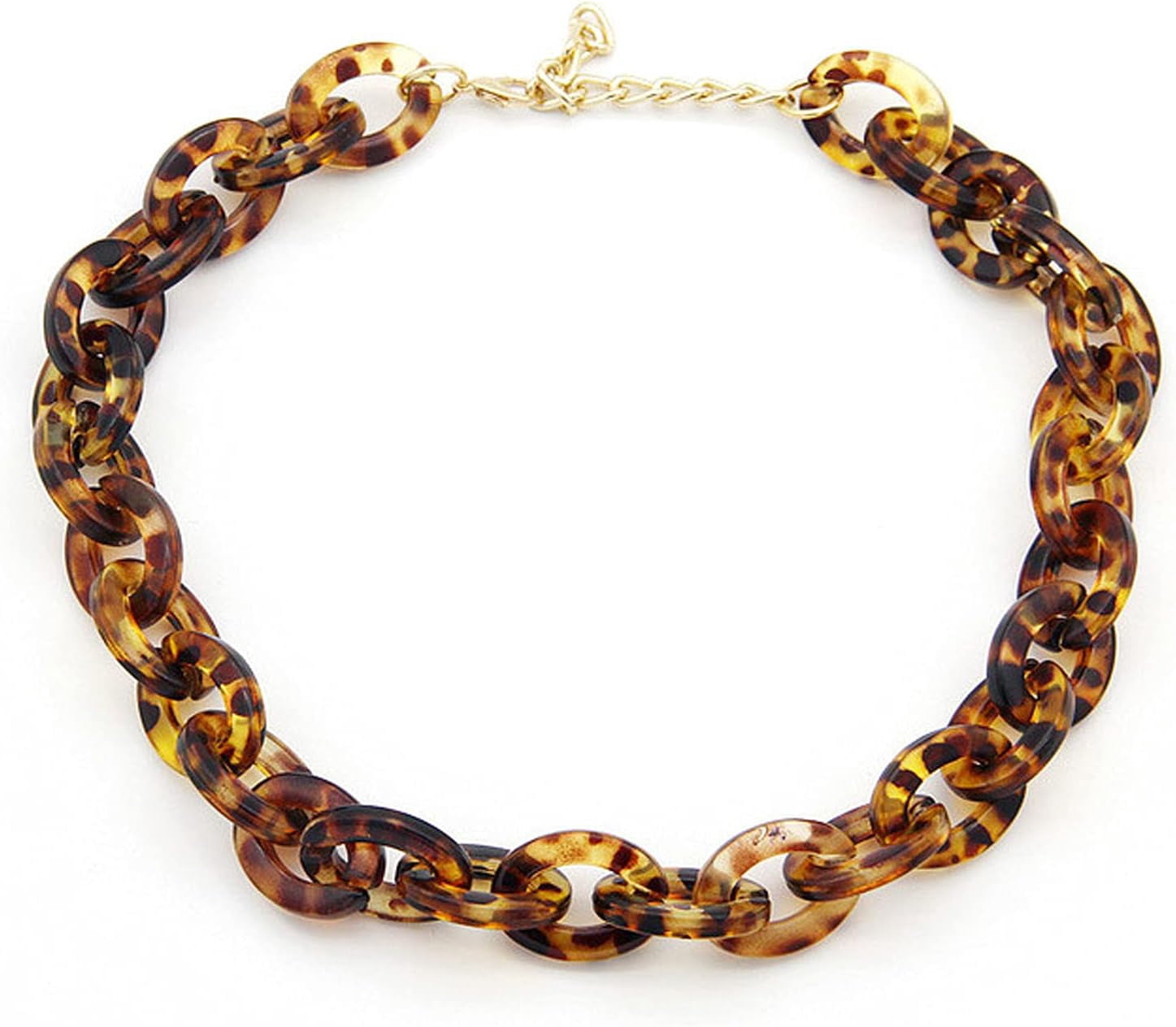 Bohemian Tortoise Shell Acrylic Resin Colorful Chunky Link Chain ...