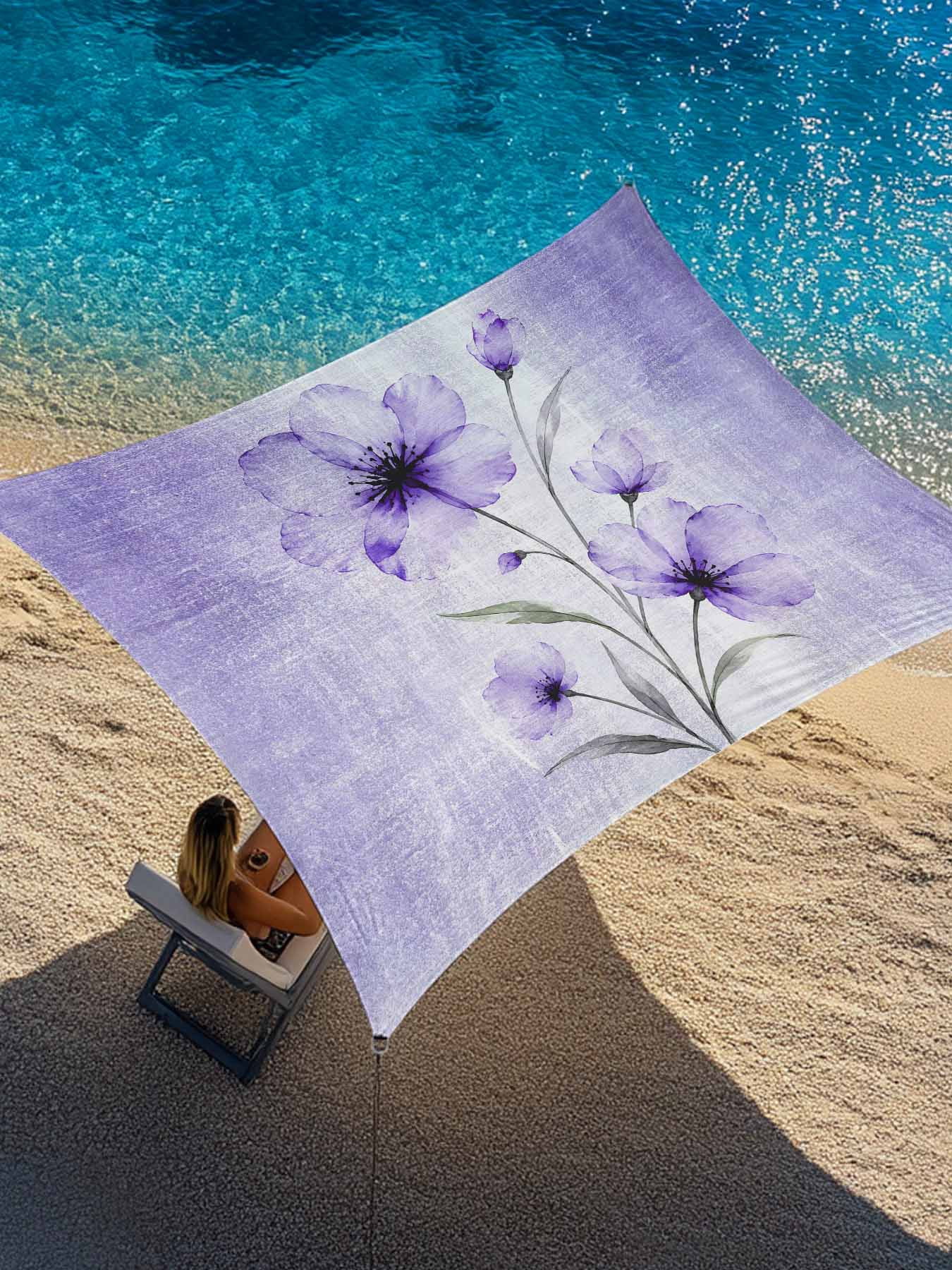 Bohemian Translucent Floral Sun Shade Sail 12' x 16', Shabby Chic ...
