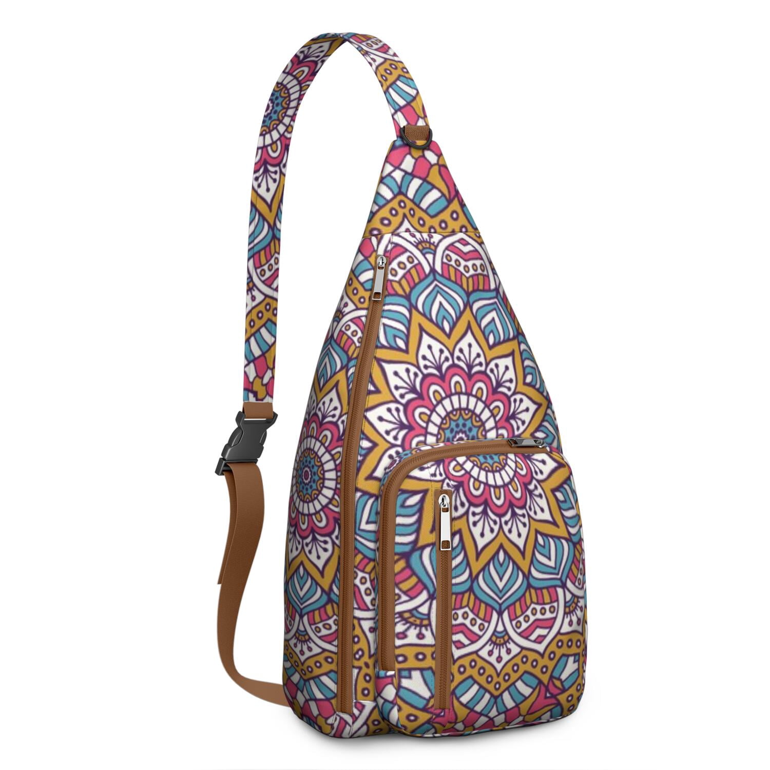 Bohemian Travel Sling Backpack - World-Inspired Tribal Prints, Multi ...