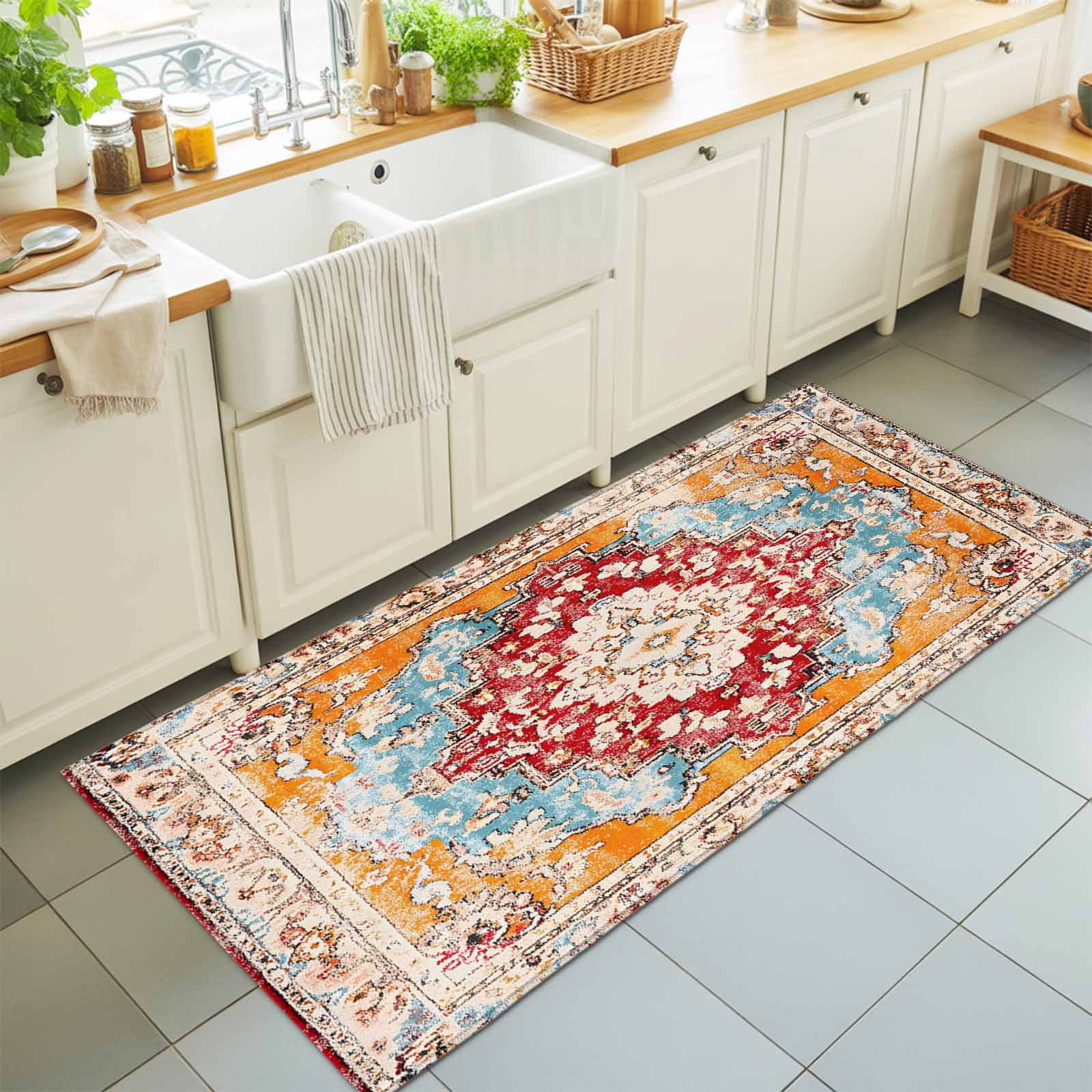 Bohemian Tribal Retro Ethnic Style Rectangle Rug 2'x6' Classic Texture ...