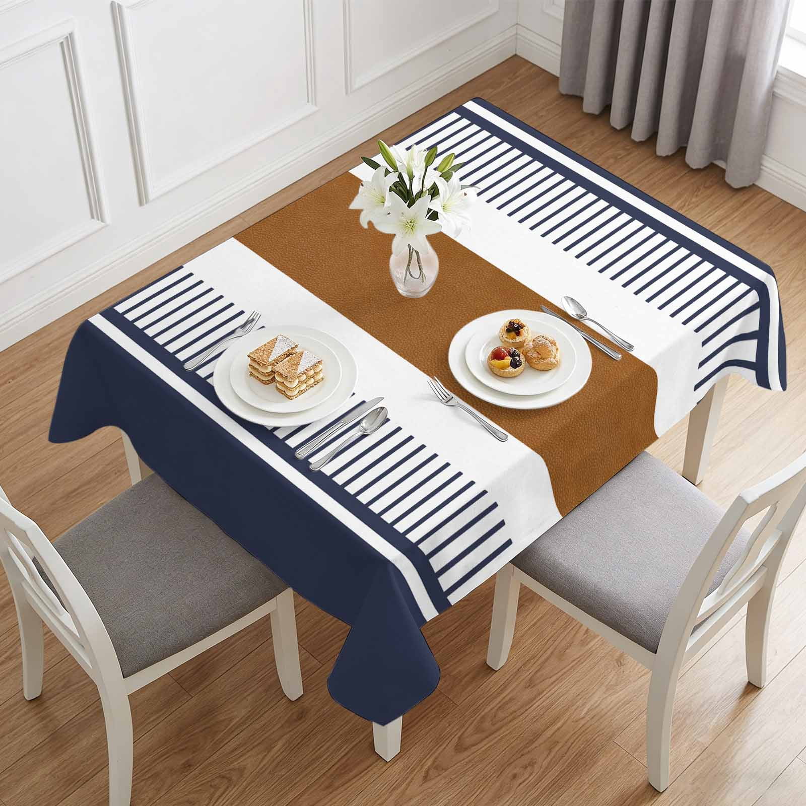 Bohemian Tribal Stripes Table Cloth 60x84in, Waterproof Rectangle ...