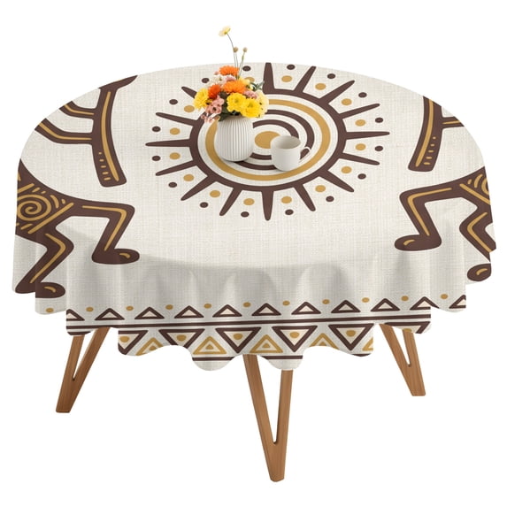 Bohemian Tribal Sunburst Round Tablecloth 60 inches Boho Mysterious ...