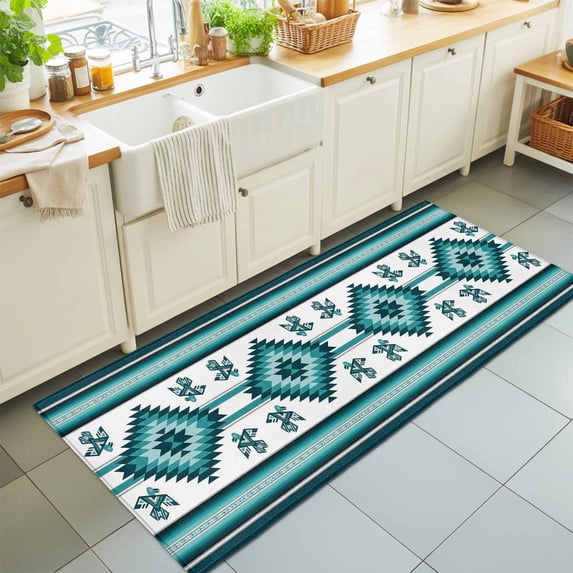 Bohemian Tribal Thunderbird Rectangle Rug 2'x6' Abstract Geometric Art ...