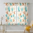 Bohemian Tropical Beach Sheer Curtains 54 Inch Long 2 Panels, Nautical ...