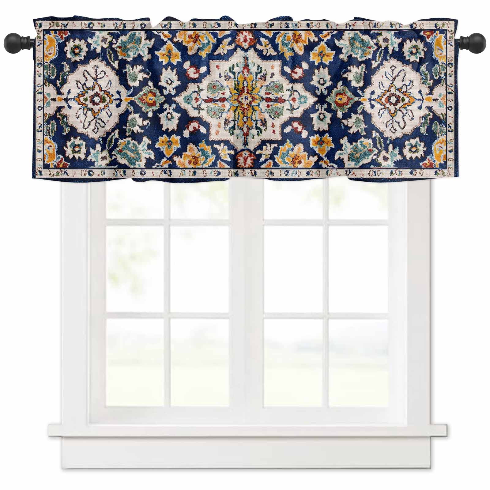 Bohemian Valances for Windows Farmhouse Kitchen Curtains Valances Rod ...