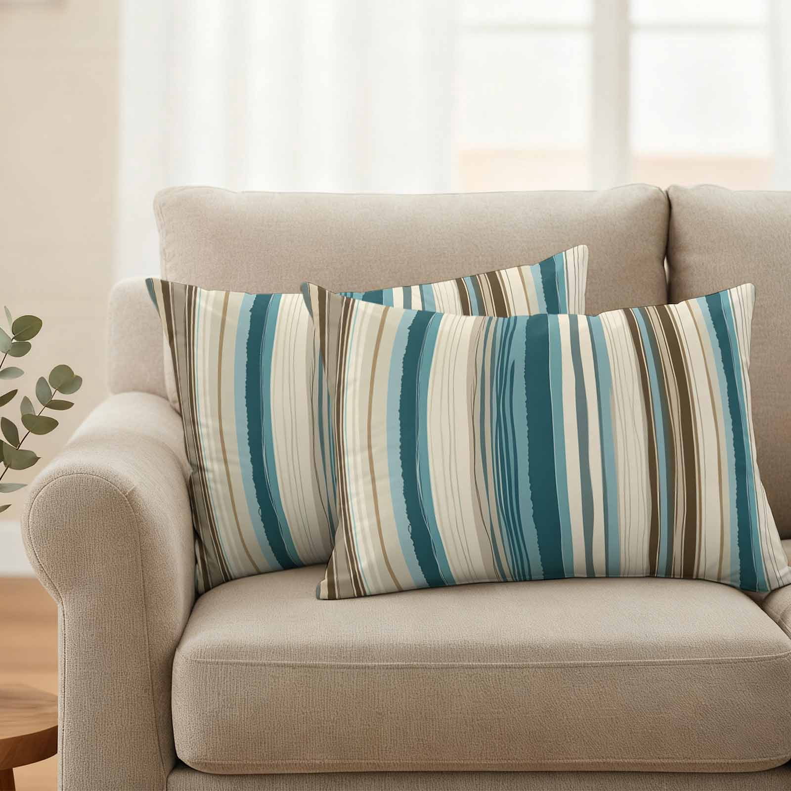 Bohemian Vertical Stripe Outdoor Pillow Covers 20"x12" Set of 2 ...
