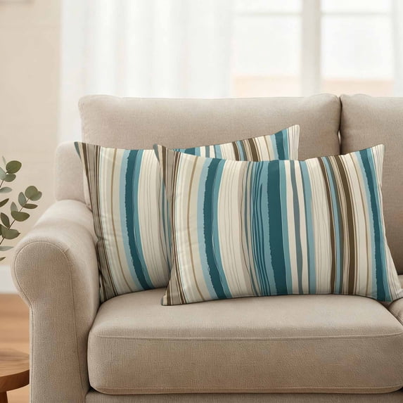 Bohemian Vertical Stripe Outdoor Pillow Covers 20"x12" Set of 2 ...