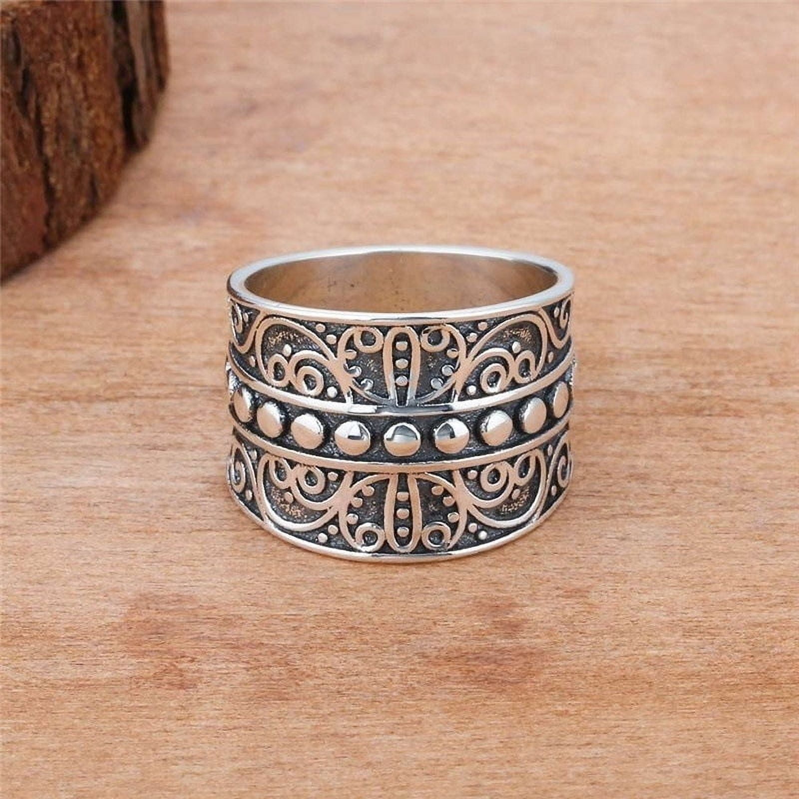 Bohemian Vine Pattern Ring For Women: Casual And Simple Alloy Silver ...