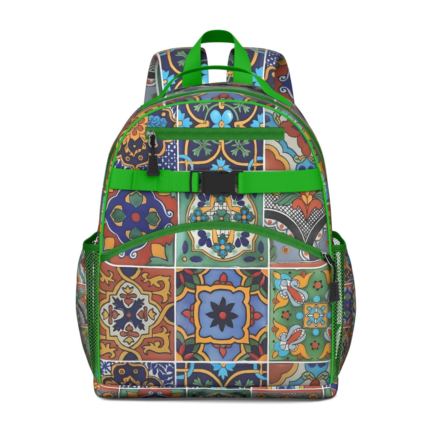Bohemian Vintage Ethnic Travel Backpack - Spacious Multi-Pocket Book ...