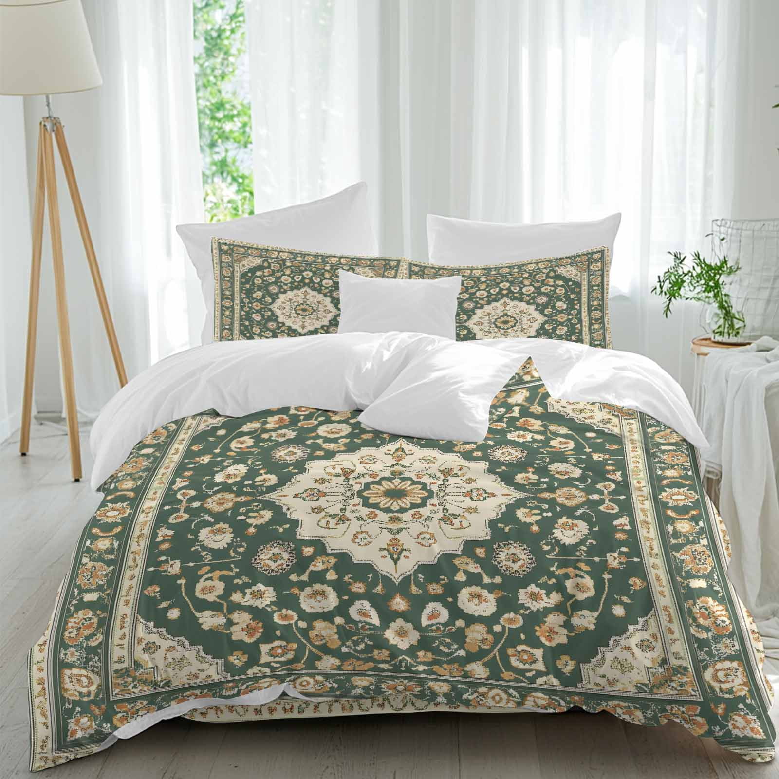 Bohemian Vintage Farm Pattern Queen Size Bed Set,Classical Traditional ...
