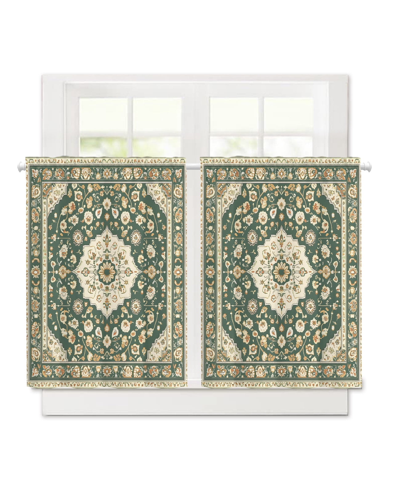 Bohemian Vintage Farm Pattern Short Blackout Curtains 36 Inch Long ...