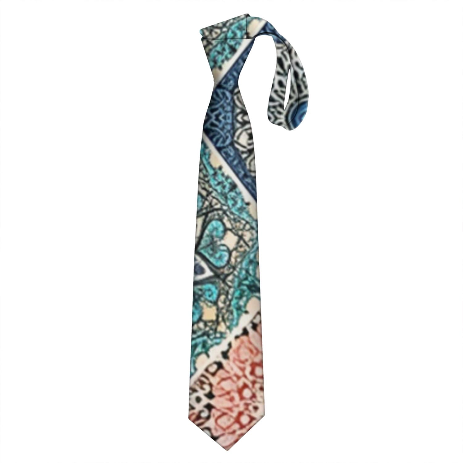 Bohemian Vintage Fashion Satin Necktie - Ethnic Retro Tie for Groomsmen ...