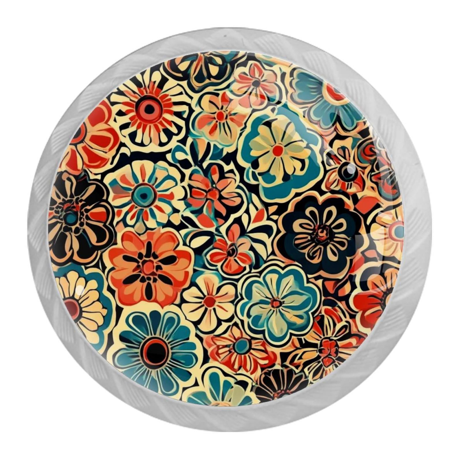 Bohemian Vintage Style Pattern Cabinet Knobs, Stainless Steel Kitchen ...