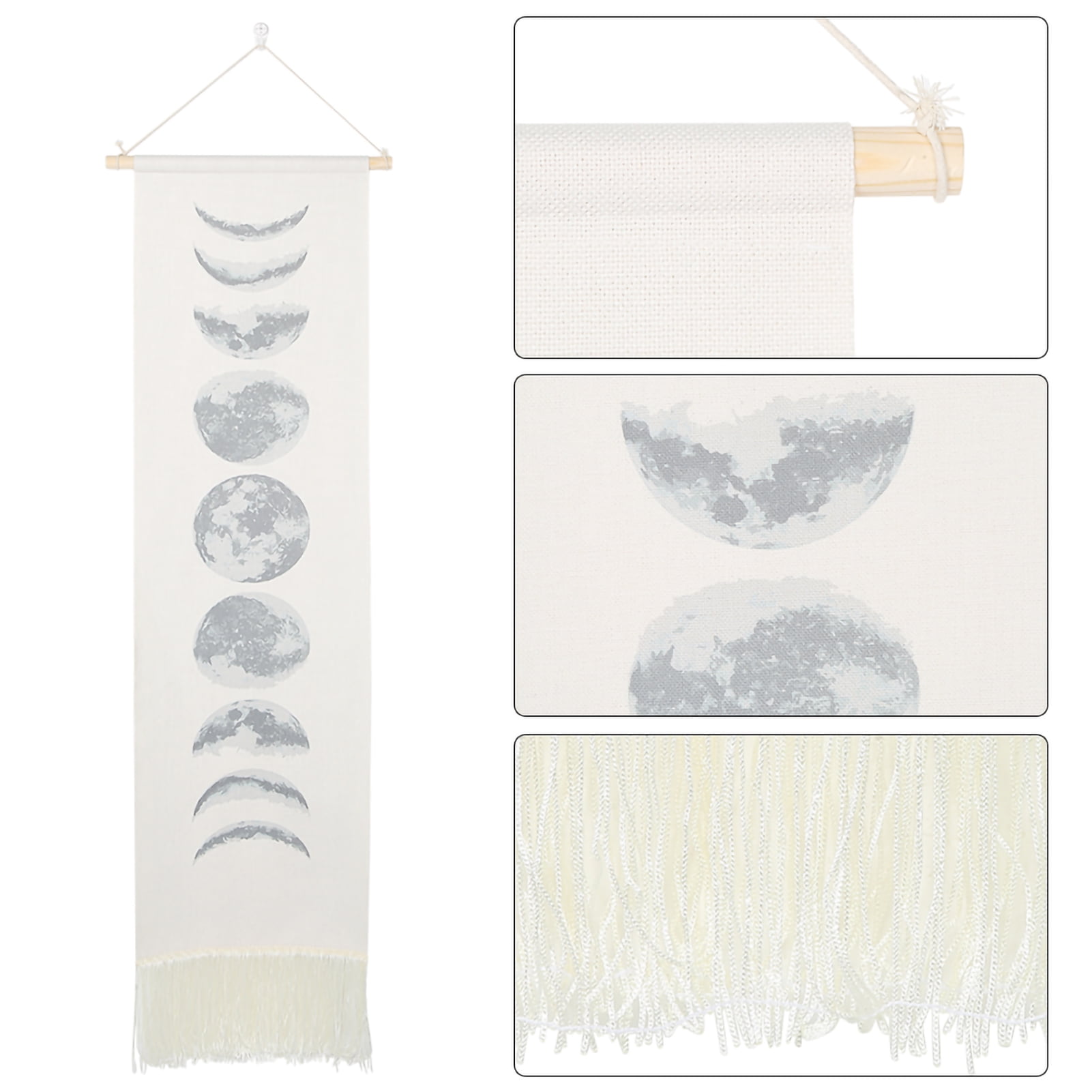 Bohemian Wall Hanging Tapestry, Unique Moon Cycle Design, Rectangular ...