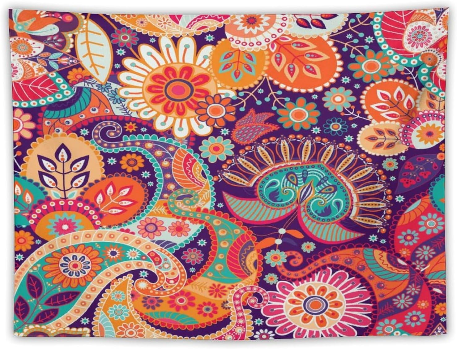 Bohemian Wall Tapestry Tribal Geometric Abstract Pattern Multicolor ...