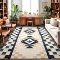 Bohemian Washable Area Rug 2.7 x 5 ft Retro Rhombus Tribal Style Boho ...
