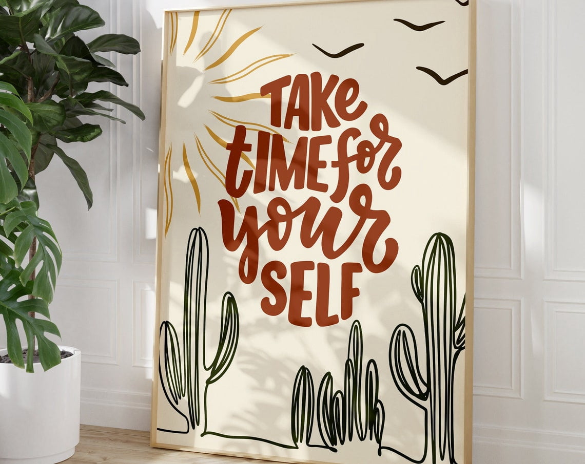 Bohemian Western Desert Take Time For Yourself Print - Desert Cactus ...