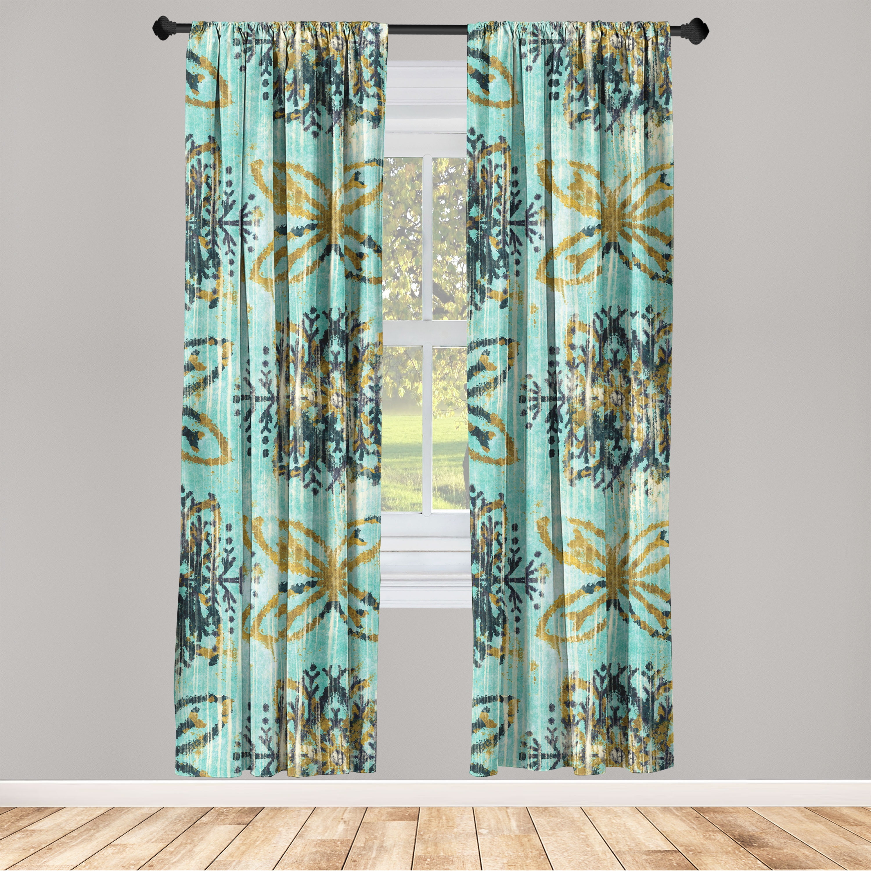 Bohemian Window Curtains, Boho Art Pattern Tribal Inspired Ethnic ...