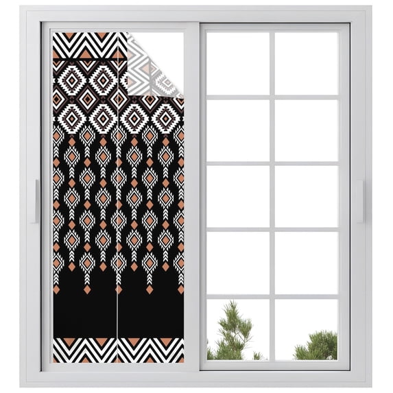 Bohemian Window Privacy Film Vintage Western Ethnic Tribal Aztec ...