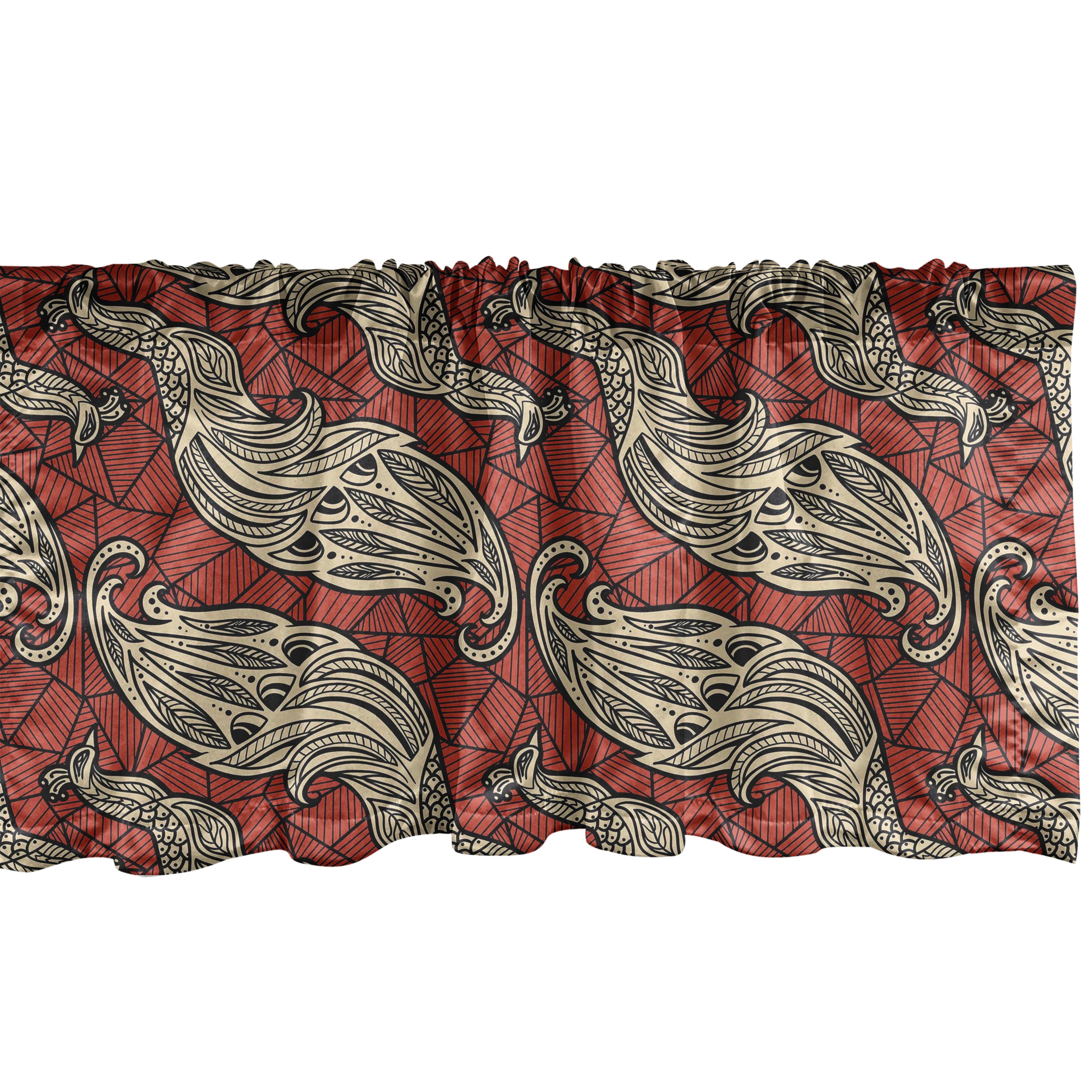 Bohemian Window Valance, Abstract Themed Geometric Mesh of Peacock ...