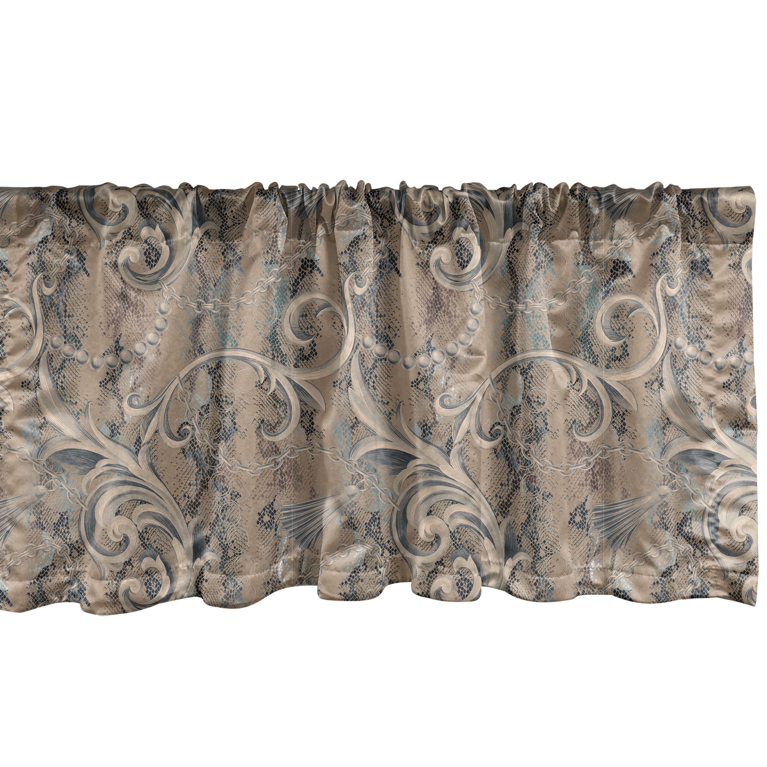 Bohemian Window Valance, Earthy Colors Baroque Style Royal Ornaments ...