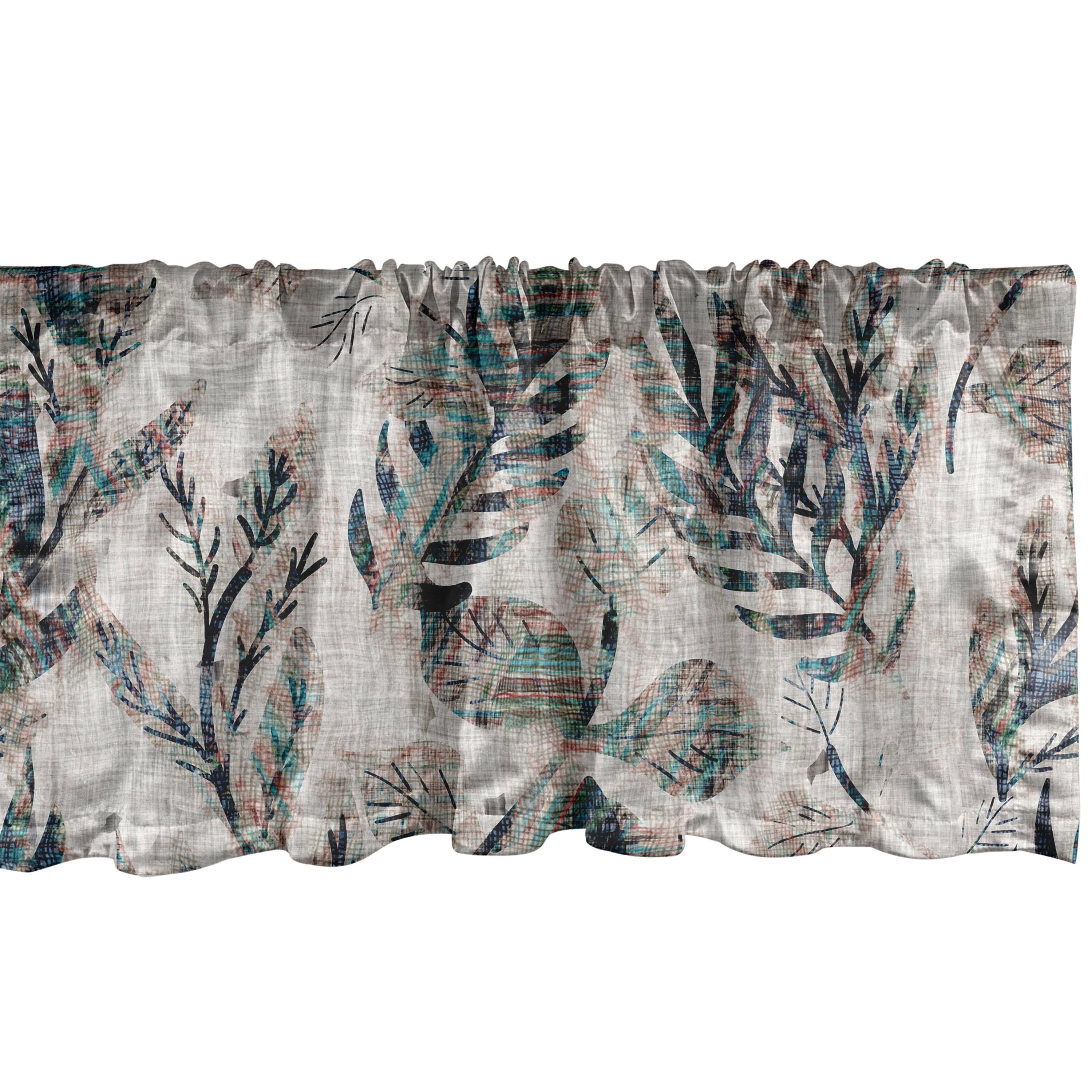 Bohemian Window Valance, Feather Look Leaves Aged Weathered Effect ...