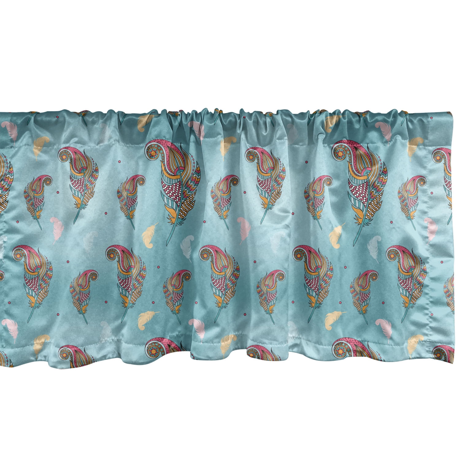 Bohemian Window Valance Pack of 2, Continuous Pattern with Colorful ...