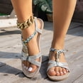 Bohemian Women's Sandals 2026 Summer Woven Bead Round Toe Comfortable ...