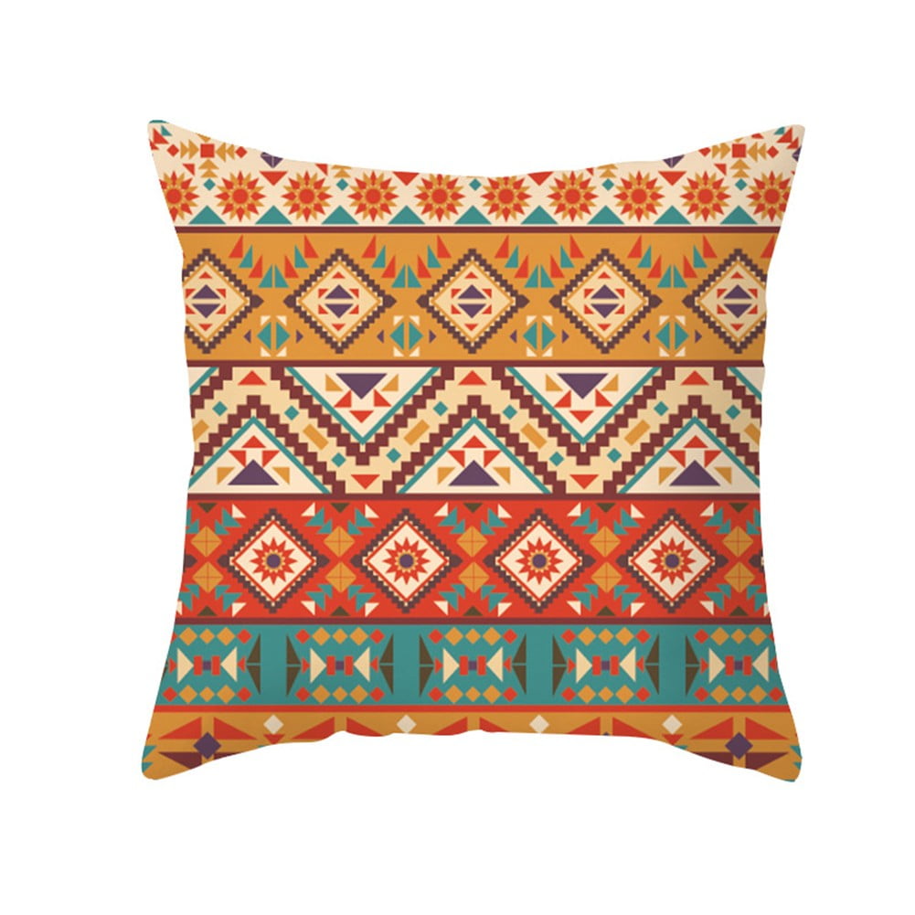 Bohemian Geometric Pattern Peach Skin Velvet Pillowcase Vintage ...