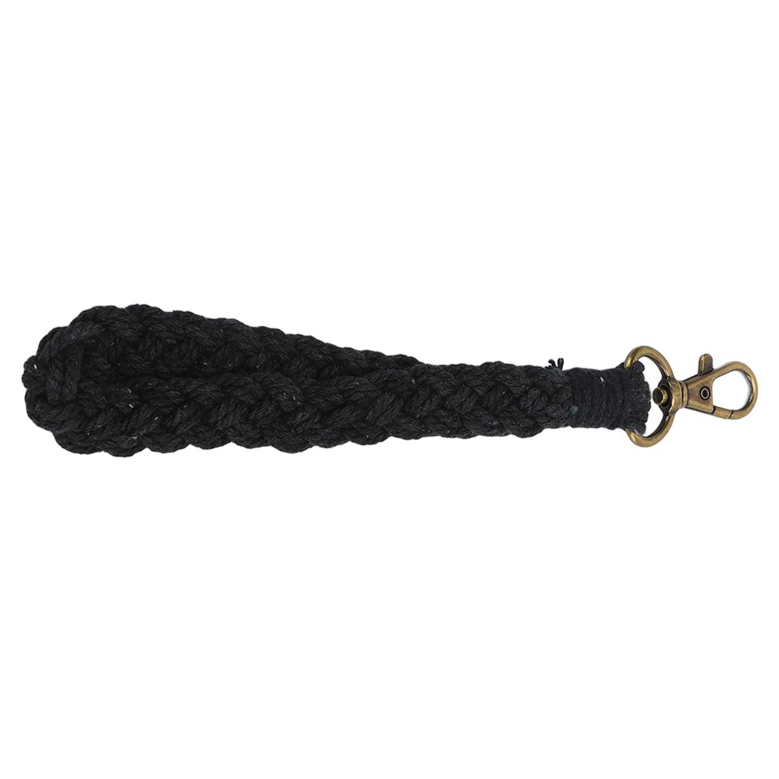 Bohemian keychain hand-woven hollow style cotton rope black coated zinc ...