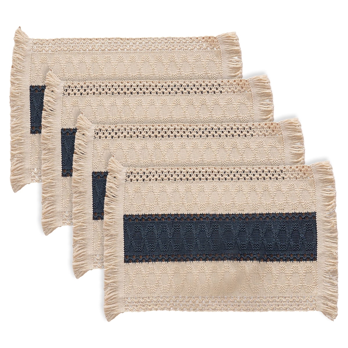 Bohemian placemats set of 4, woven table decor and farmhouse style ...
