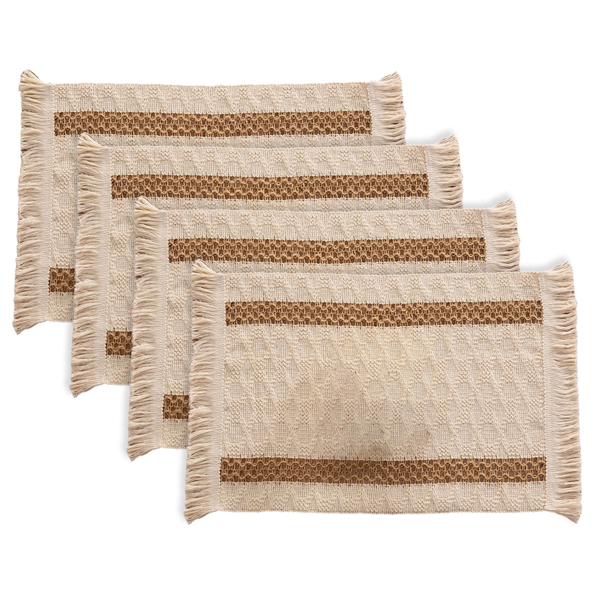 Bohemian placemats set of 4, woven table decor and farmhouse style ...