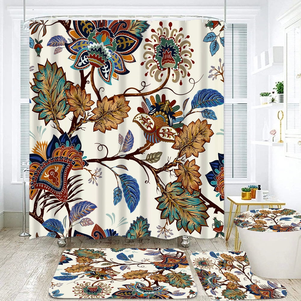 Bohemian style Shower Curtain Waterproof Polyester Bathroom Curtains ...