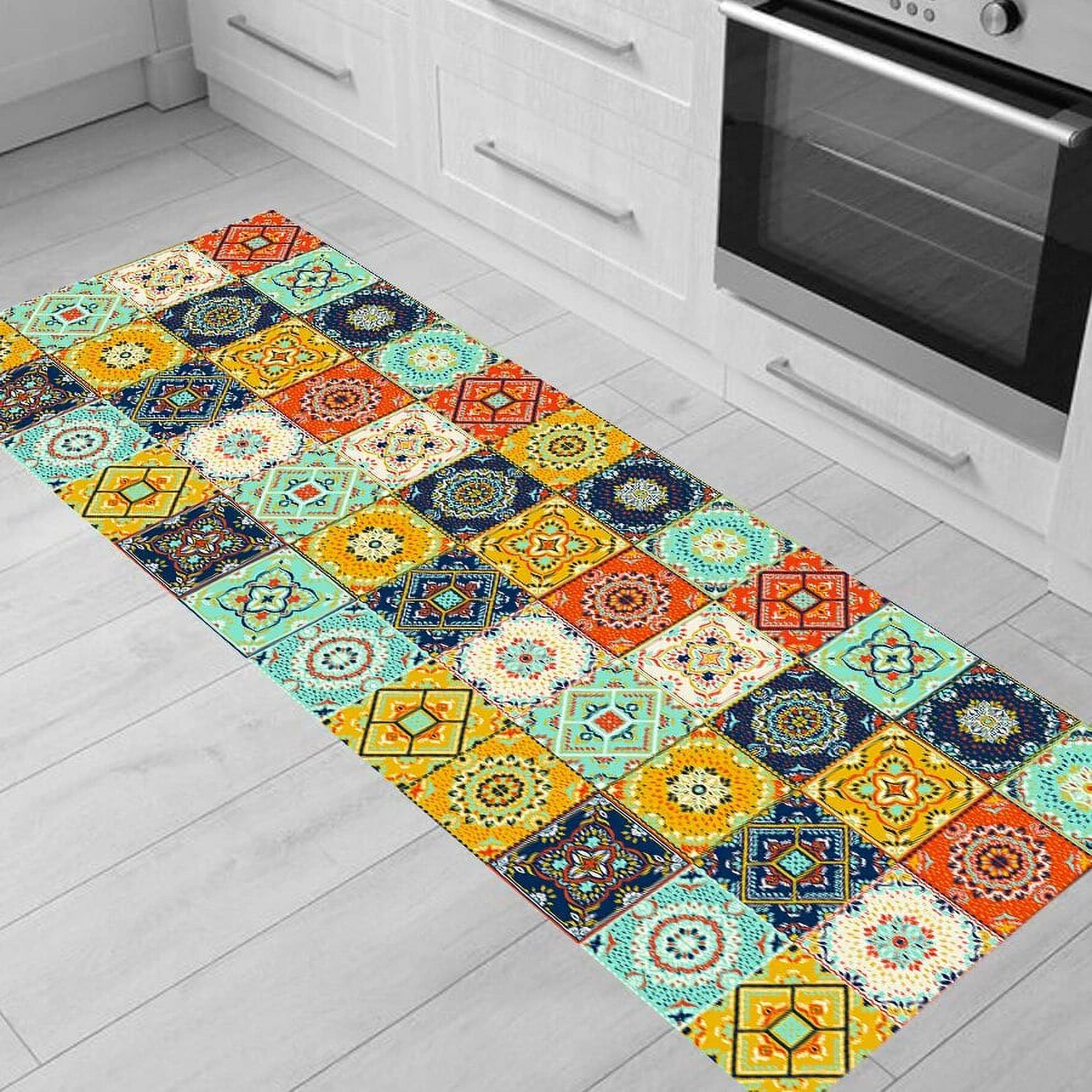 Bohemian style kitchen floor mat entrance door living room corridor ...