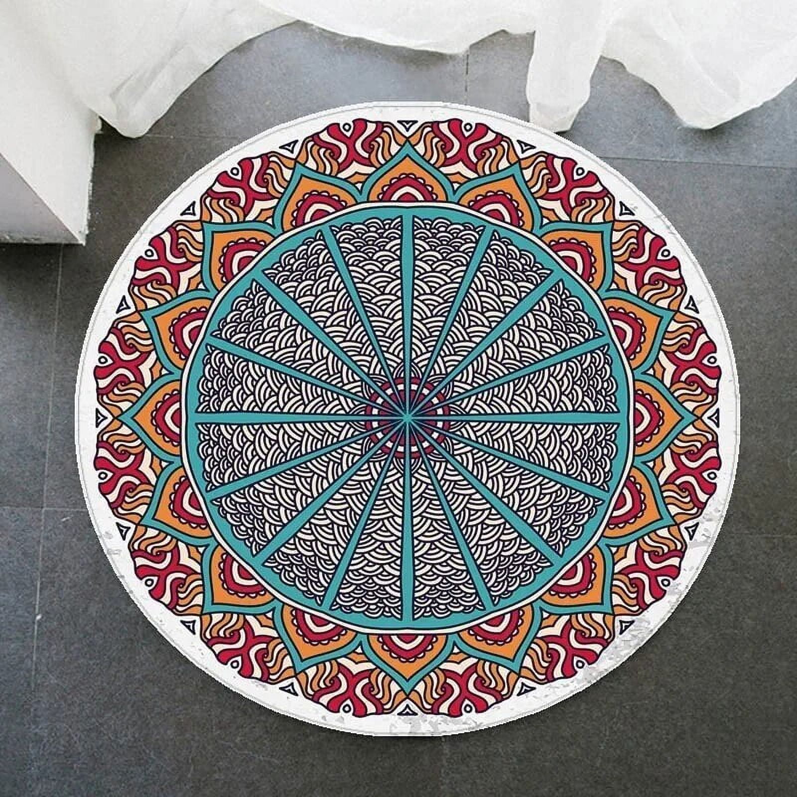 Bohemian style mandala pattern circular carpet home living room bedroom ...