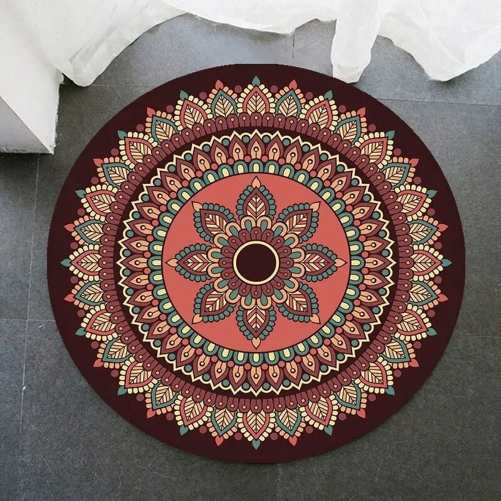 Bohemian style mandala pattern circular carpet home living room bedroom ...