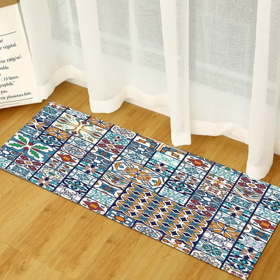 Bohemian style pattern grid butterfly carpet bedroom living room ...