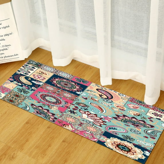 Bohemian style pattern grid butterfly carpet bedroom living room ...