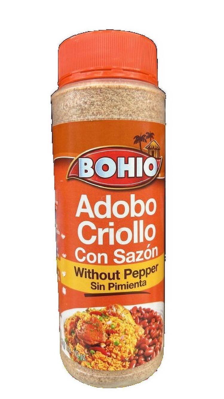 Bohio Adobo Criollo with Seasoning without Pepper, 10.5 oz Cylinder ...