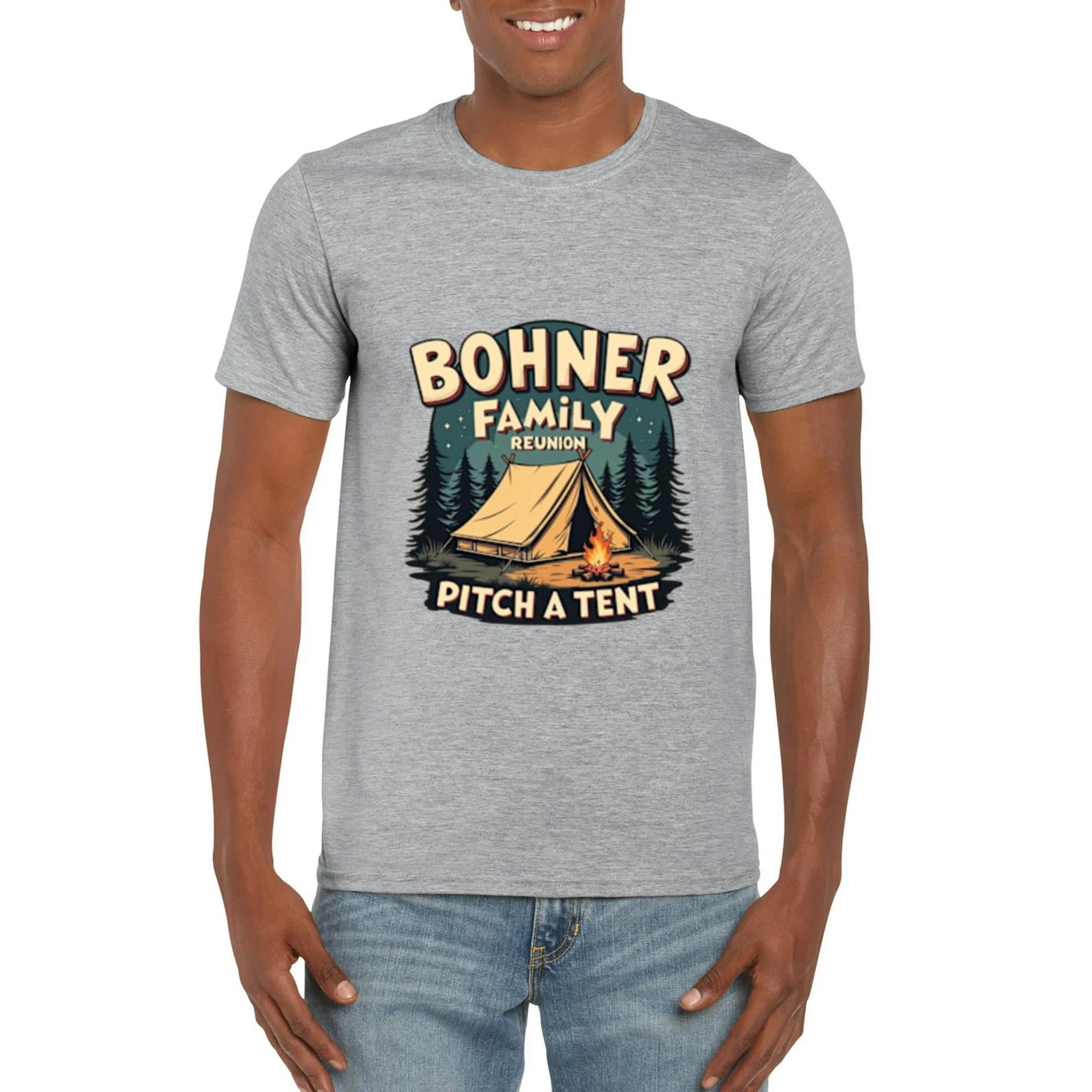 Bohner Family Reunion Pitch A Tent Retro Camping Humor T-Shirt, for men ...