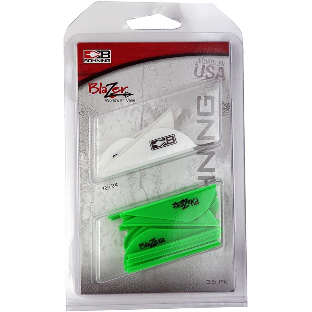 Bohning 101050WH/NG Blazer White/Neon Green Archery Arrow Vane Combo 36 ...