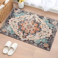 Boho 2x3 Door Mat Rug, Orange Blue Ethnic Tribe Abstract Art Non-Skid ...